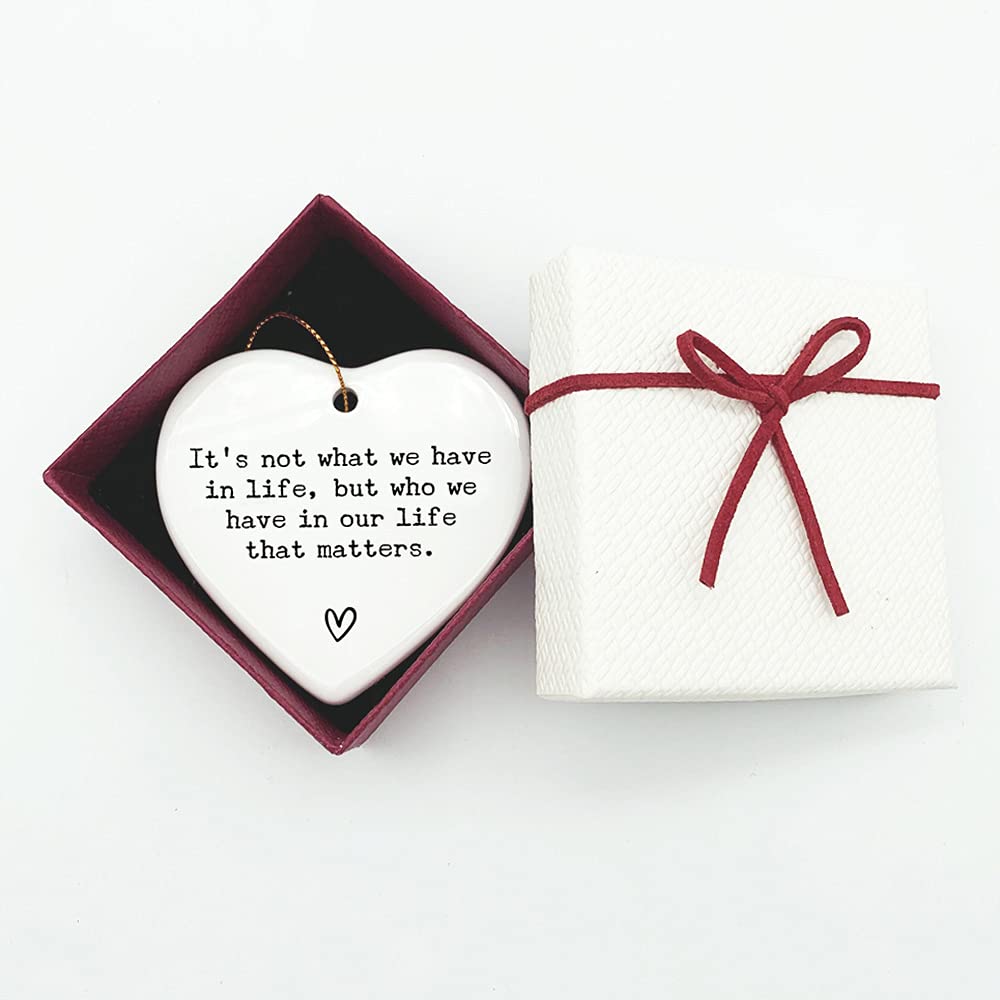 It's Not What We Have Friends Apart Gift Positive Message Gift Family Apart Best Friend Gift Thinking of You- 3 inch Flat Heart Ceramic with Gift Box