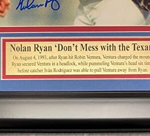 NOLAN RYAN FIGHT SIGNED AUTOGRAPHED RANGERS 8X10 PHOTO FRAMED BAS BECKETT COA