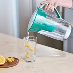 EcoFilter 10 Cup Filtered Pitcher by ZeroWater, No Plastic Shell, Reduces Chlorine Smell and Taste, Clear and Green