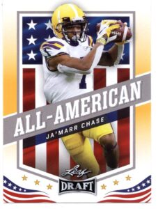 2021 leaf draft gold #41 ja'marr chase lsu tigers all-american (cincinnati bengals) (rc - rookie card) nfl football card nm-mt