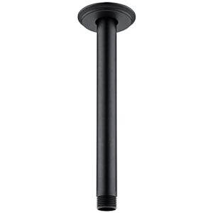 anpean 8 inch shower arm and flange matte black, ceiling mounted shower arm for rain shower head