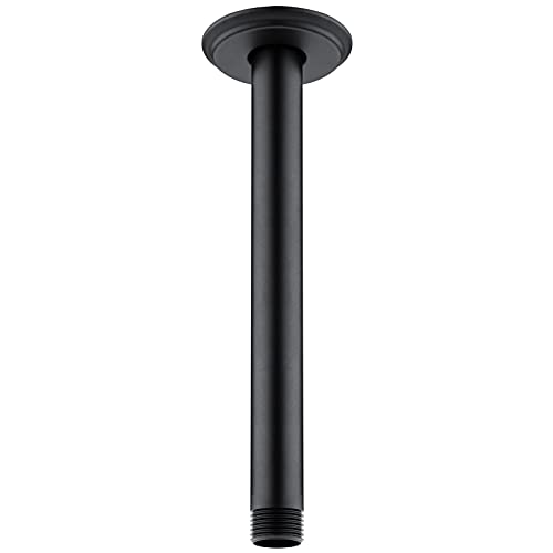 Anpean 8 Inch Shower Arm and Flange Matte Black, Ceiling Mounted Shower Arm for Rain Shower Head