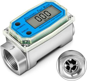 digital flow meter 1 inch turbine water flowmeters 30 gpm fuel lab counter gauge for gas diesel kerosene gasoline oil high accuracy electric measurement