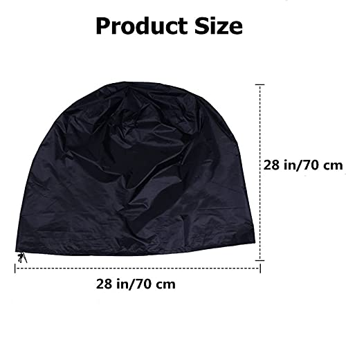 HIPIHOM Fire Pit Cover 210D Polyester Waterproof Dustproof Windproof Outdoor Fireplace Cover with Drawstring Closure 28 Inch