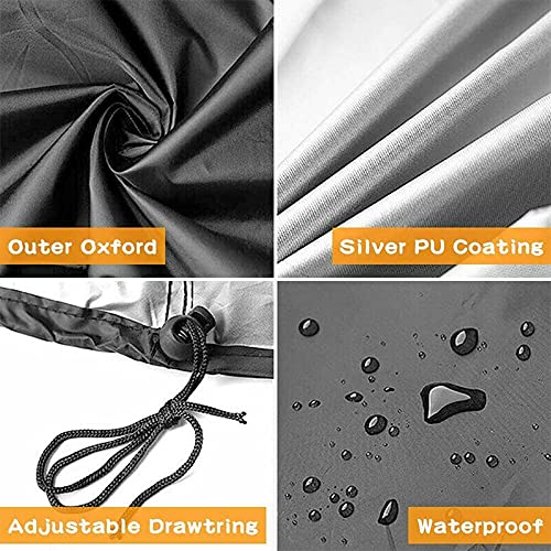 HIPIHOM Fire Pit Cover 210D Polyester Waterproof Dustproof Windproof Outdoor Fireplace Cover with Drawstring Closure 28 Inch