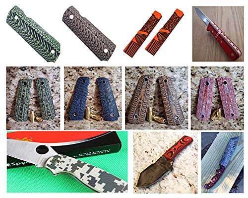 NC HAISDA G10 Scales knife Handle Material Knifemakers Sword DIY Slabs Grips Micarta Blanks Slabs Material pack of 2 Red