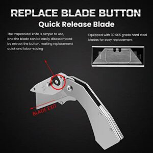 Lichamp 6-Pack Folding Utility Knife Box Cutter, Quick Change Razor Knife Utility Pocket Construction Blade Knife, (Silver, C6SL)