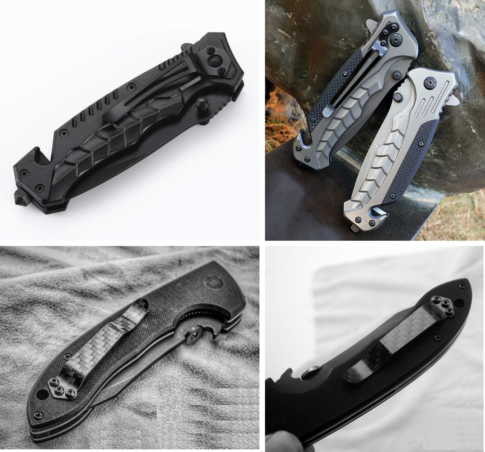 NC HAISDA 2pcs Pocket Knife Clip Portable DIY Deep Carry Practical Waist Accessories Solid Back Durable Tool (A)