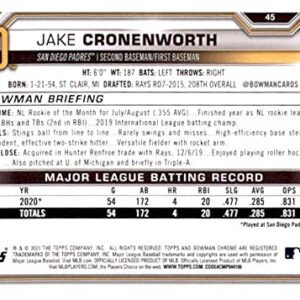 2021 Bowman #45 Jake Cronenworth San Diego Padres Rookie Baseball Card