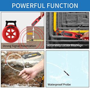 Yeipower Pipe Blockage Detector Locators-Sensor - Water Pipe Wall Scanner 30M Pipeline Detector Metal PVC Water Pipes Clogging Tool