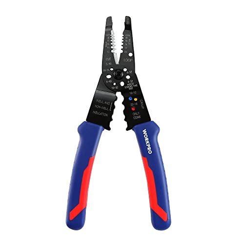 WORKPRO 8-Inch Wire Stripper, Multi-Tool Wire Cutter for Stripping, Cutting and Crimping, W091033AE