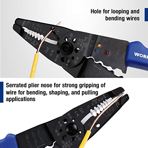 WORKPRO 8-Inch Wire Stripper, Multi-Tool Wire Cutter for Stripping, Cutting and Crimping, W091033AE