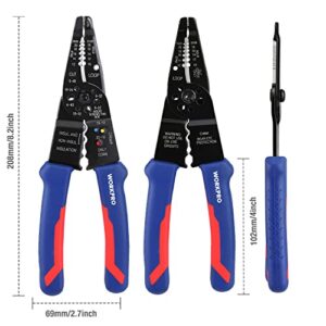 WORKPRO 8-Inch Wire Stripper, Multi-Tool Wire Cutter for Stripping, Cutting and Crimping, W091033AE