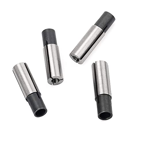 4 Pieces High-Carbon Steel Collet Die Grinder Chuck Driver Adapter 1/4" to 1/8" CNC Engraving Bit Router Converter for Engraving Machine Tool