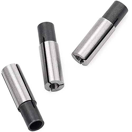 4 Pieces High-Carbon Steel Collet Die Grinder Chuck Driver Adapter 1/4" to 1/8" CNC Engraving Bit Router Converter for Engraving Machine Tool