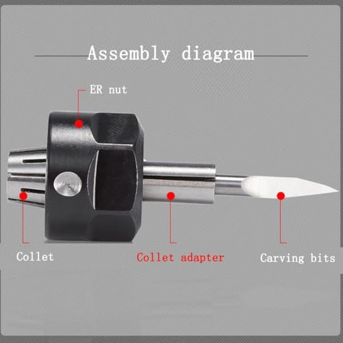 4 Pieces High-Carbon Steel Collet Die Grinder Chuck Driver Adapter 1/4" to 1/8" CNC Engraving Bit Router Converter for Engraving Machine Tool