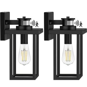 upgraded motion sensor outdoor wall lights, dusk to dawn exterior light fixtures wall mount, front porch light with matte black finish, anti rust wall lamp wall lantern, wall sconce for garage, house