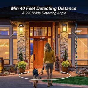 Upgraded Motion Sensor Outdoor Wall Lights, Dusk to Dawn Exterior Light Fixtures Wall Mount, Front Porch Light with Matte Black Finish, Anti Rust Wall Lamp Wall Lantern, Wall Sconce for Garage, House