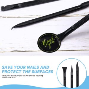 9 Pieces Plastic Scraper Tool Scratch Free Plastic Scraper Cleaning Pen-Shaped Scraper Tool Stiff Multipurpose Label Scraper for Tight Spaces, Kitchen, Crevices, Food, Paint (Black)