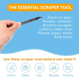 9 Pieces Plastic Scraper Tool Scratch Free Plastic Scraper Cleaning Pen-Shaped Scraper Tool Stiff Multipurpose Label Scraper for Tight Spaces, Kitchen, Crevices, Food, Paint (Black)