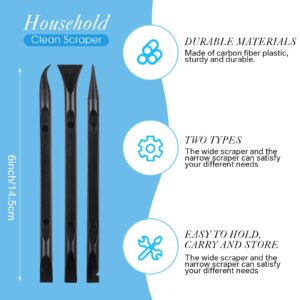 9 Pieces Plastic Scraper Tool Scratch Free Plastic Scraper Cleaning Pen-Shaped Scraper Tool Stiff Multipurpose Label Scraper for Tight Spaces, Kitchen, Crevices, Food, Paint (Black)