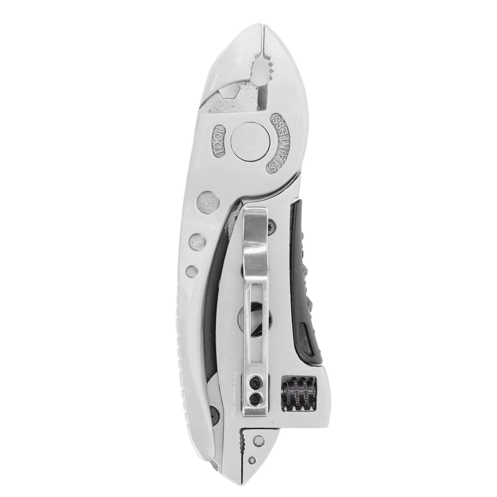 AUNMAS Wrench Multi Tool Handy Pocket Multitool wrench Knife Tool, Adjustable Wrench Screwdriver Bits Pliers Survival Emergency Gear Assembly