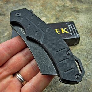 VORTEK Pocket Cleaver Knife: Ball Bearing Pivot, 8Cr13MoV Razor Sharp Cleaver Blade, Ultra Smooth Opening, Non-Slip G10 Handles, Heavy Duty Construction Built Tough