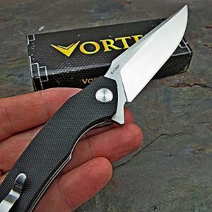 VORTEK Ultra Smooth Folding Pocket Knife: Ball Bearing Pivot, 8Cr13MoV Blade, Finely Crafted Superior Fit and Finish