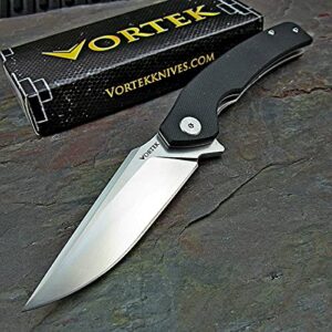 VORTEK Ultra Smooth Folding Pocket Knife: Ball Bearing Pivot, 8Cr13MoV Blade, Finely Crafted Superior Fit and Finish