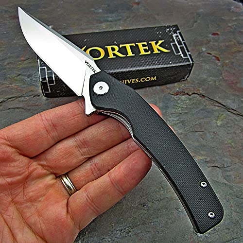 VORTEK Ultra Smooth Folding Pocket Knife: Ball Bearing Pivot, 8Cr13MoV Blade, Finely Crafted Superior Fit and Finish