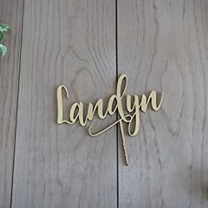 Name Birthday Cake Topper | Custom Cake Topper Personalized | Gold, Silver, Rose Gold, & Wood Cake Topper