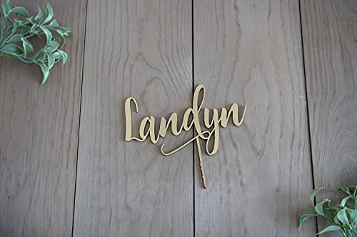 Name Birthday Cake Topper | Custom Cake Topper Personalized | Gold, Silver, Rose Gold, & Wood Cake Topper