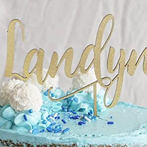 Name Birthday Cake Topper | Custom Cake Topper Personalized | Gold, Silver, Rose Gold, & Wood Cake Topper