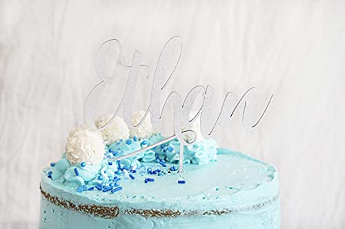 Name Birthday Cake Topper | Custom Cake Topper Personalized | Gold, Silver, Rose Gold, & Wood Cake Topper