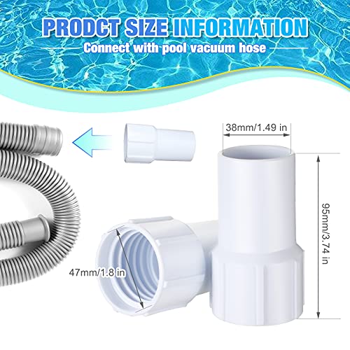 1-1/2 Inch Pool Vacuum Hose Cuff Swimming Pool Replacement Cuff Vacuum Hose Threaded Cuff Pool Cleaning Tools Accessories for Spiral Wound Vacuum Hose Repair Hose Ends Connect Vacuum Head (4 Pieces)