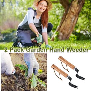 CLHUA 2 Pcs Hand Weeder Tool for for Garden Lawn Farmland Yard Transplant Gardening Bonsai to Remove Dandelions Thistles and Weeds