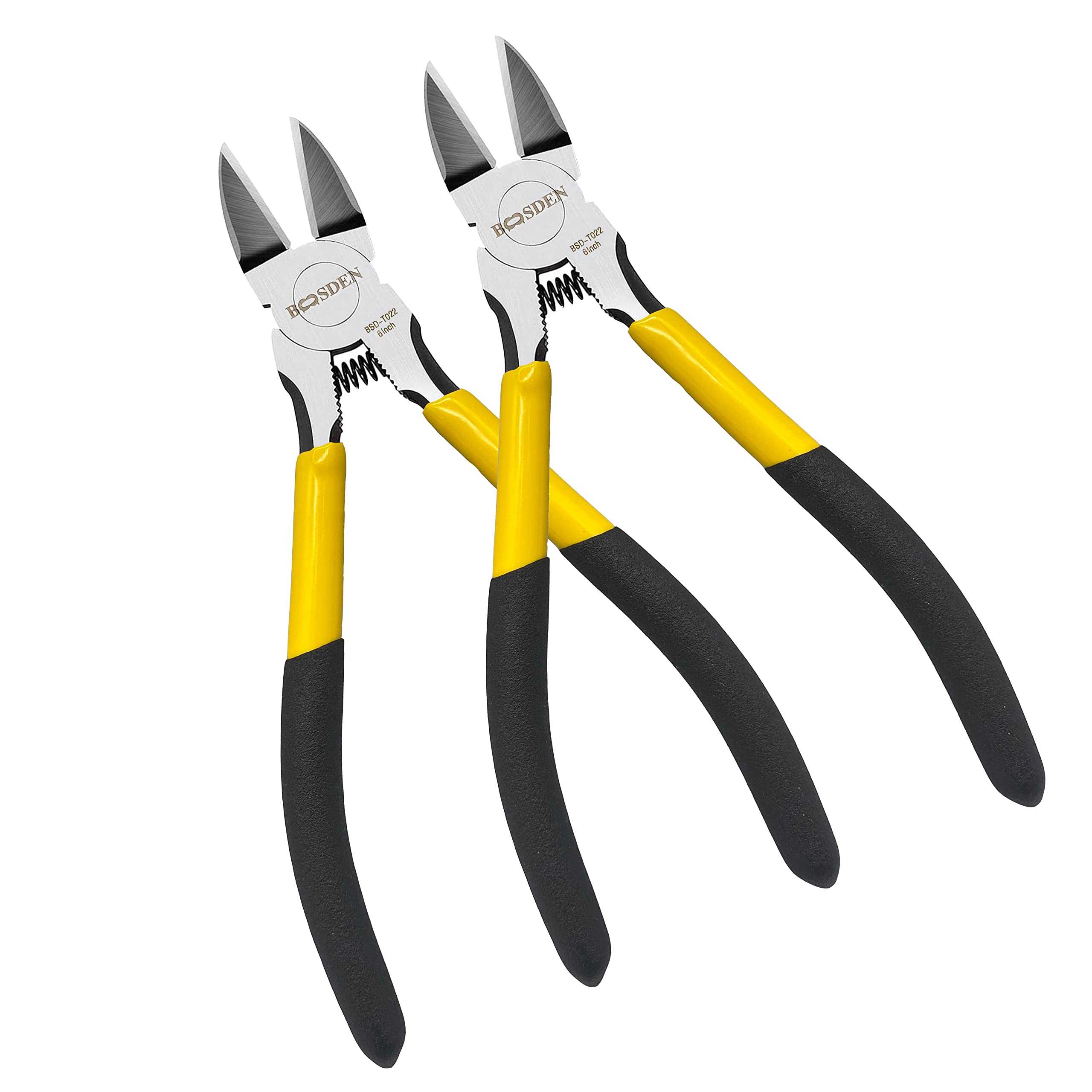 BOOSDEN Wire Cutters 2 Pack,6 inch Side Cutters, Flush Cutters, Ultra Sharp Precision Spring Loaded Cutting Pliers, Small Wire Cutters,Dikes Wire Cutters for Jewelry Making/Artificial Flowers/Crafting