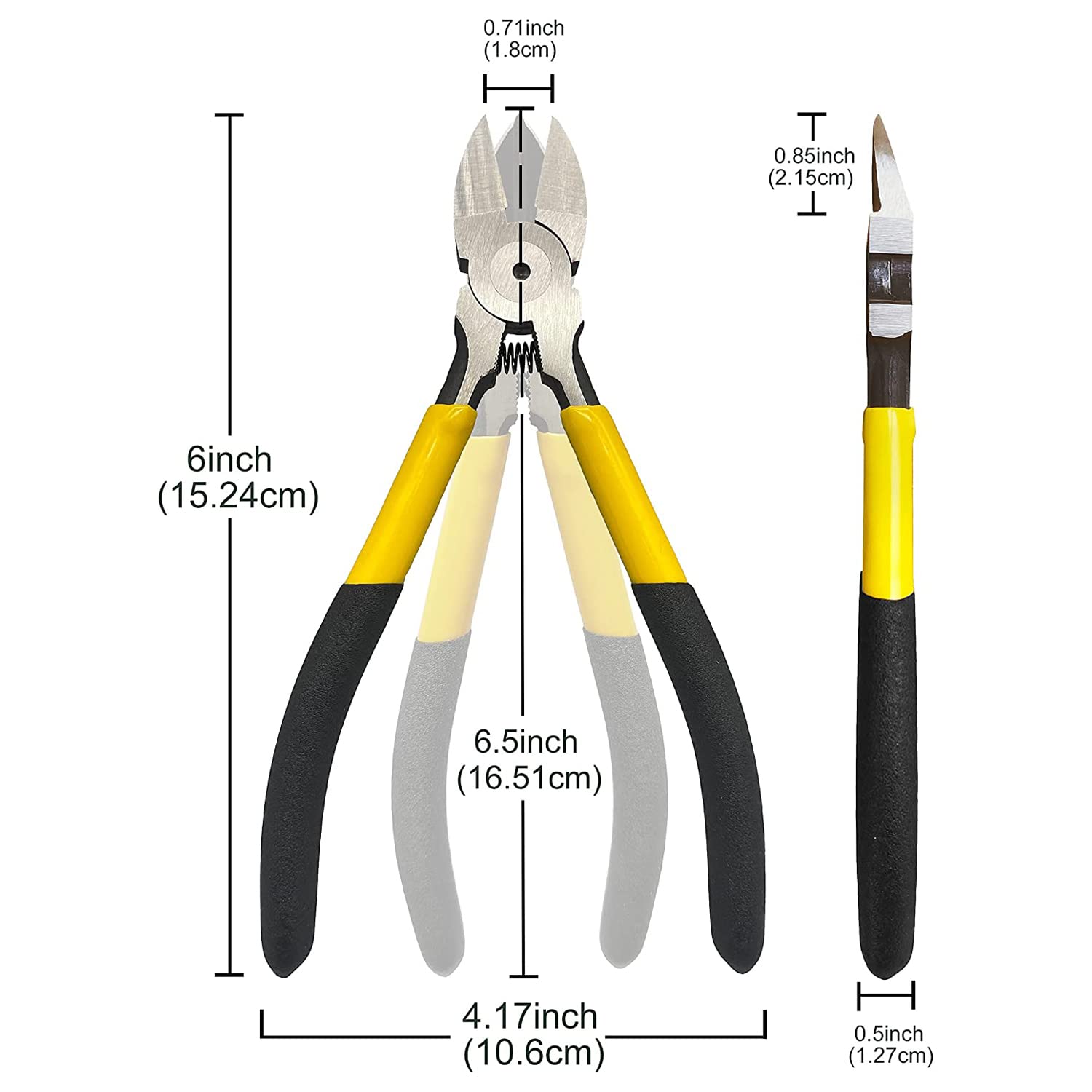 BOOSDEN Wire Cutters 2 Pack,6 inch Side Cutters, Flush Cutters, Ultra Sharp Precision Spring Loaded Cutting Pliers, Small Wire Cutters,Dikes Wire Cutters for Jewelry Making/Artificial Flowers/Crafting