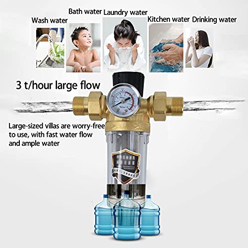 CJGS Water Pre-Filter,Under-Sink Filters-Replacement Under-Sink Water Filters for Kitchen Fixtures Whole House Reusable Spin Down Sediment Filter System 20mm/25mm