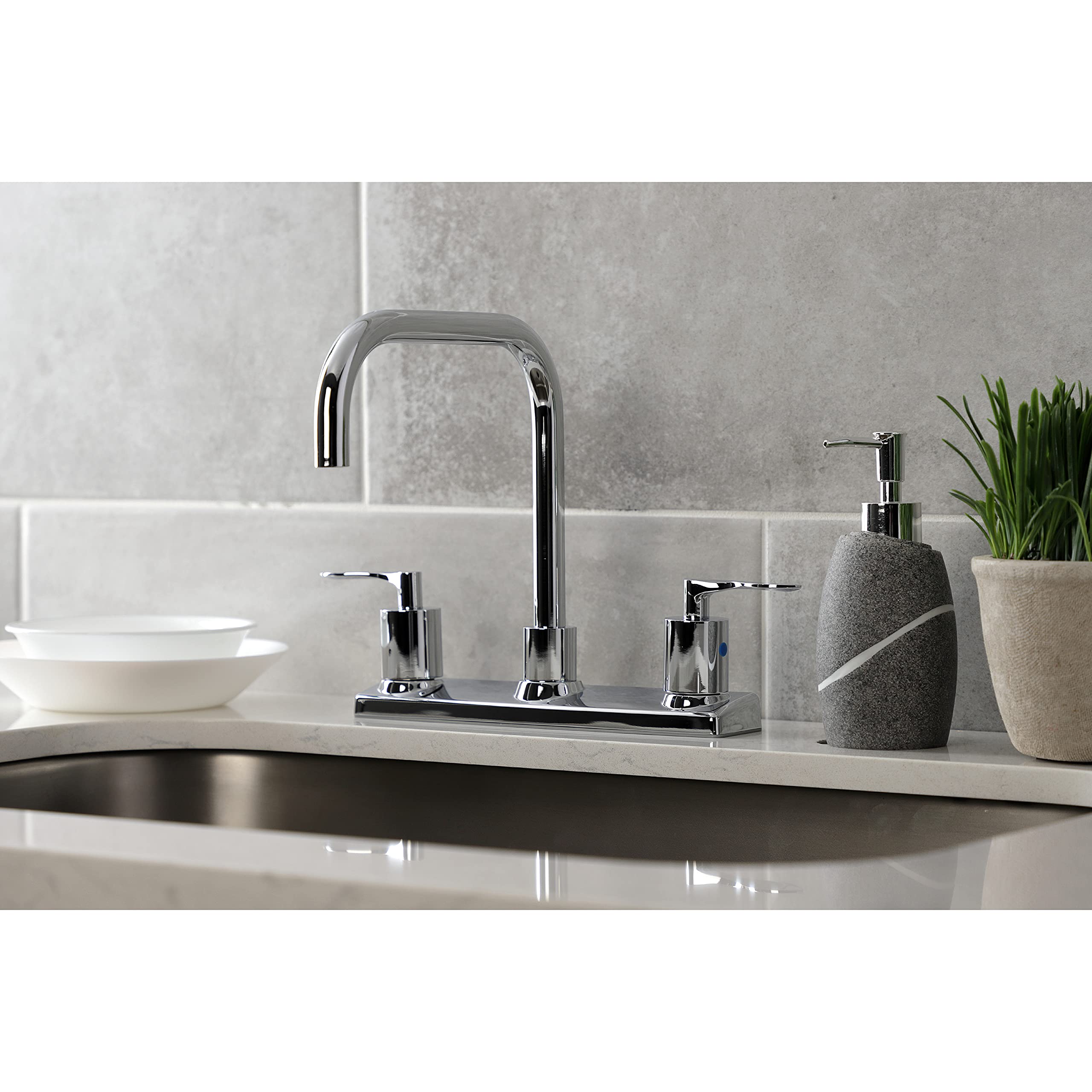 Kingston Brass FB2141SVL Serena 8" Centerset Kitchen Faucet, Polished Chrome