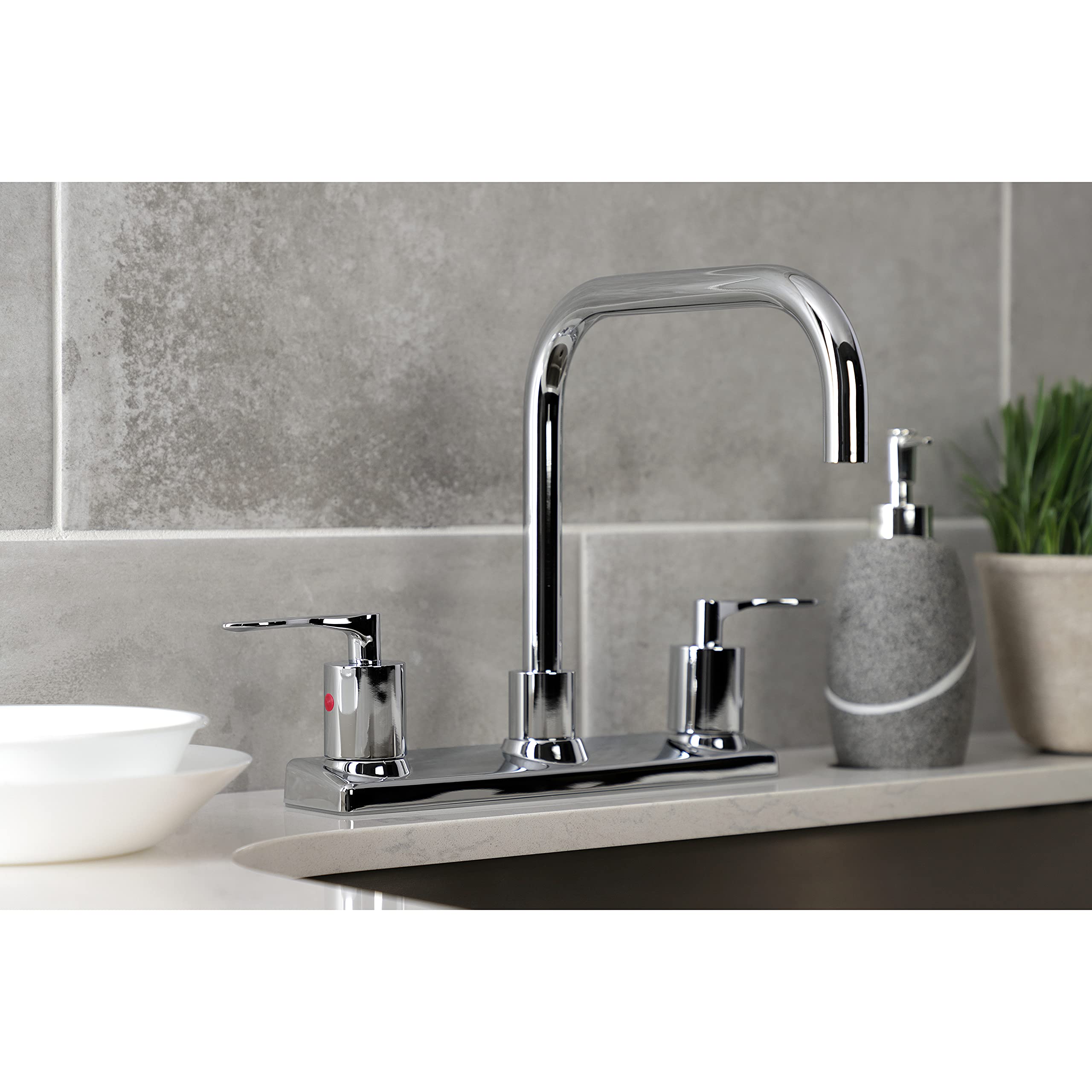 Kingston Brass FB2141SVL Serena 8" Centerset Kitchen Faucet, Polished Chrome