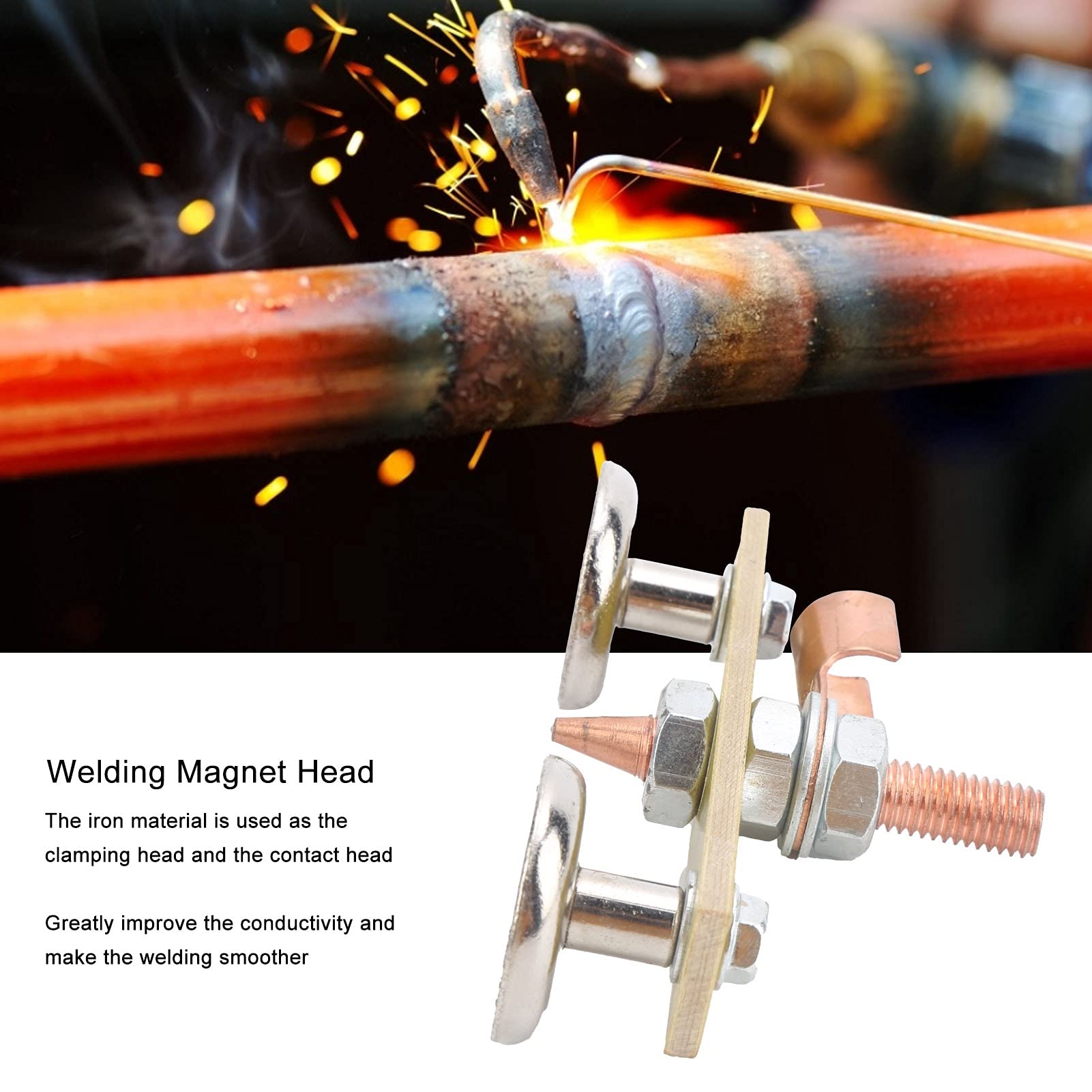 Welding Magnet Head, Double Ground Connector, Easy To Disassemble, For Site Welding