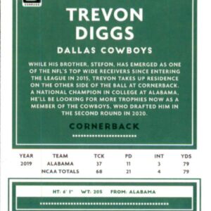 2020 Donruss Optic #110 Trevon Diggs Dallas Cowboys Rookie Football Card