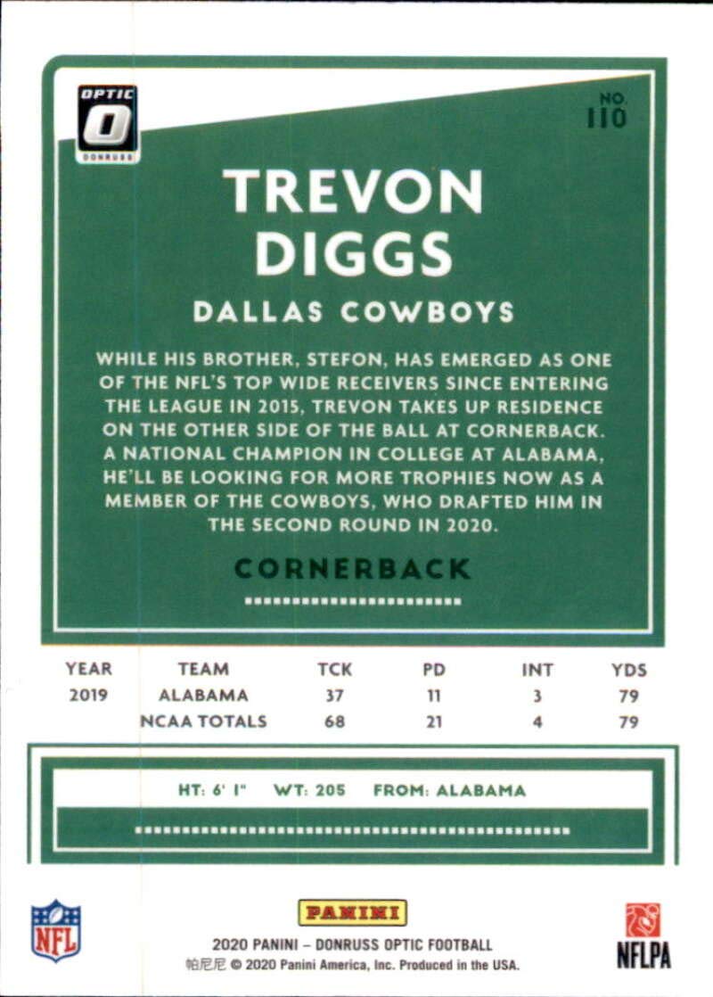 2020 Donruss Optic #110 Trevon Diggs Dallas Cowboys Rookie Football Card