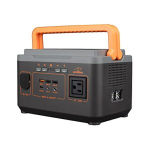 portable power station - muliti-functional high output lithium charging bank with 110 ac output/ 12v dc - includes wireless charger 3x usb ports - lcd display - 3 led modes - 300w battery backup