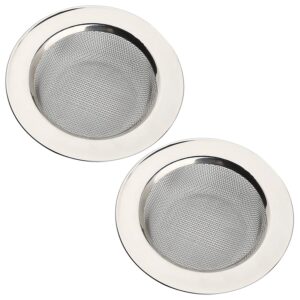 2 pcs stainless steel kitchen sink strainer 4.5" diameter, metal fine mesh kitchen sink strainer, wide rim perfect for most sink drains, rust free, thicken edge