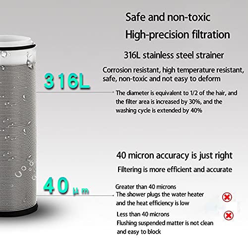 CJGS Prefilter-Water Pre-Filter,Whole House Water Filter Purifier System for Under-Sink Filters Reusable Water Filter,40 Micron, 316 Stainless Steel Filter