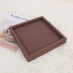 Happyyami Square Imitation Cement Planter Tray Potted Plant Saucers Small Plant pots Saucer 12 inch pots for Plants Planter pots for Indoor Plants Planter Potting Tray Rectangle