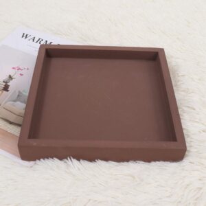 Happyyami Square Imitation Cement Planter Tray Potted Plant Saucers Small Plant pots Saucer 12 inch pots for Plants Planter pots for Indoor Plants Planter Potting Tray Rectangle