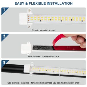 Mosthink Grow Lights for Indoor Plants, 4 Packs LED Strips Full Spectrum with Auto Timer 3/6/12H, Dimmable Sunlike Growing Lamp for Greenhouse,Seedling,432 LEDs (16 Inches)